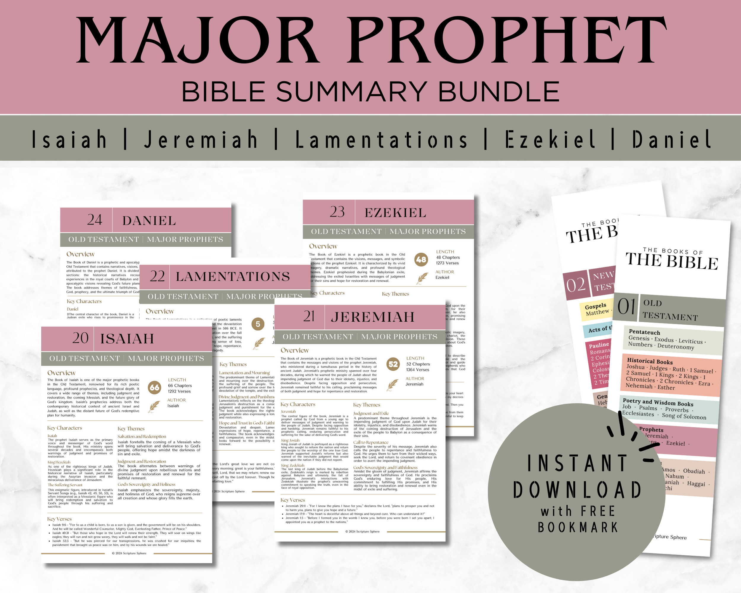 Major Prophets Bible Study Bundle Printable Cheat Sheet | Old Testament ...