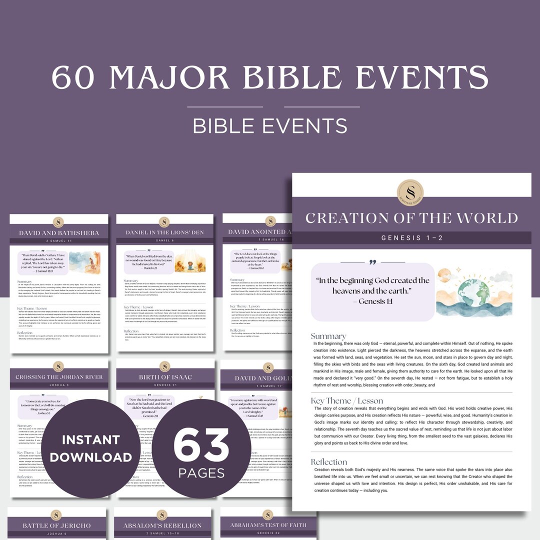 60 Major Bible Events | Chronological Bible Study Guide | Key Old & New ...