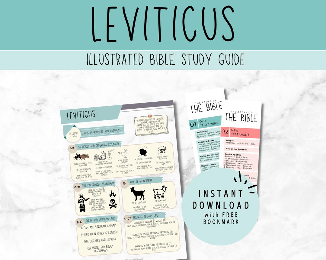 Leviticus Illustrated Bible Study Guide | Bible Study Cheat Sheet | Old ...