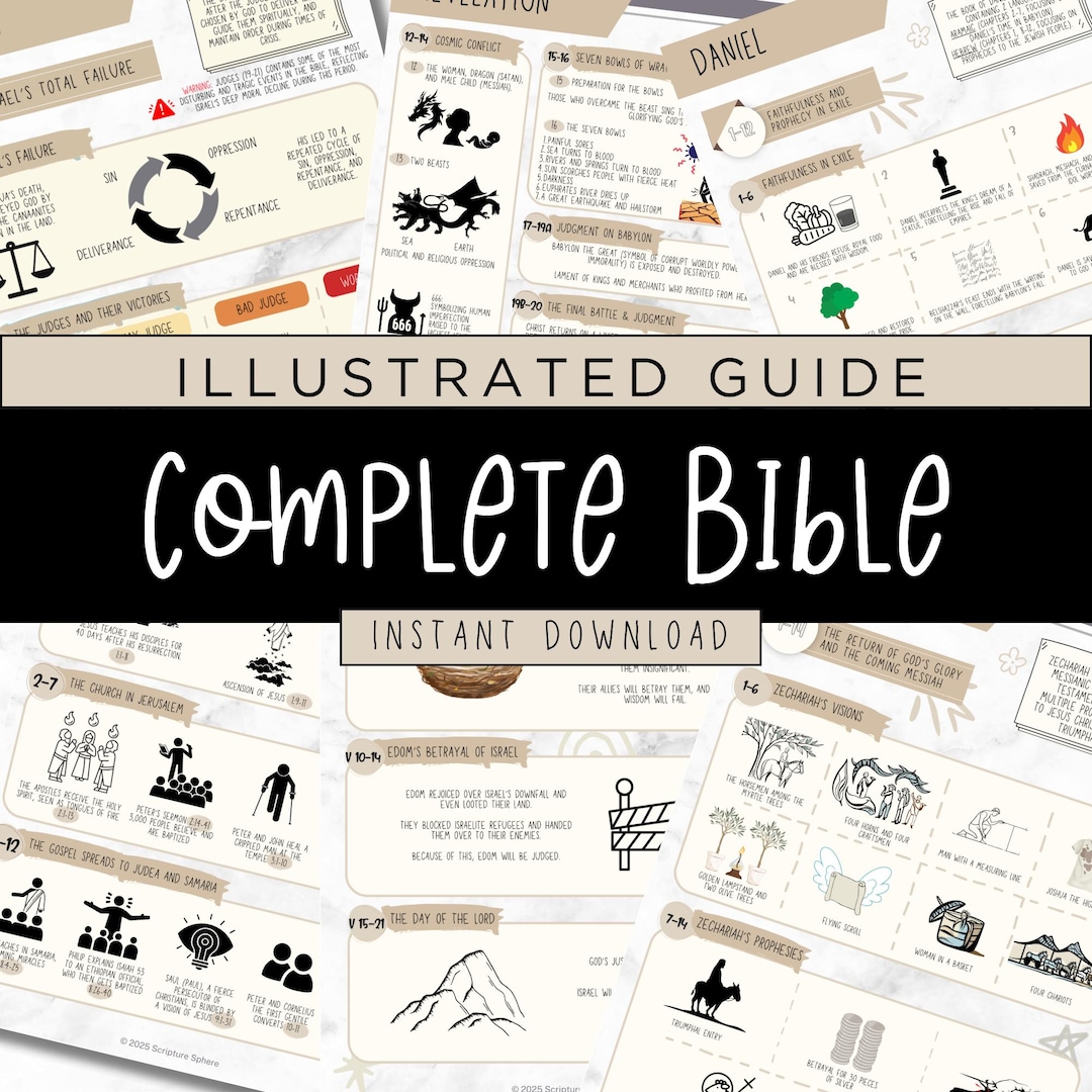 Bible Study Printable – Complete Illustrated Bible Summary PDF |66 ...