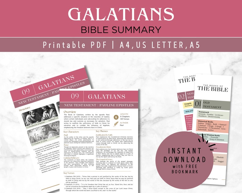 Galatians Bible Study Printable Cheat Sheet Bible Summary Christian ...