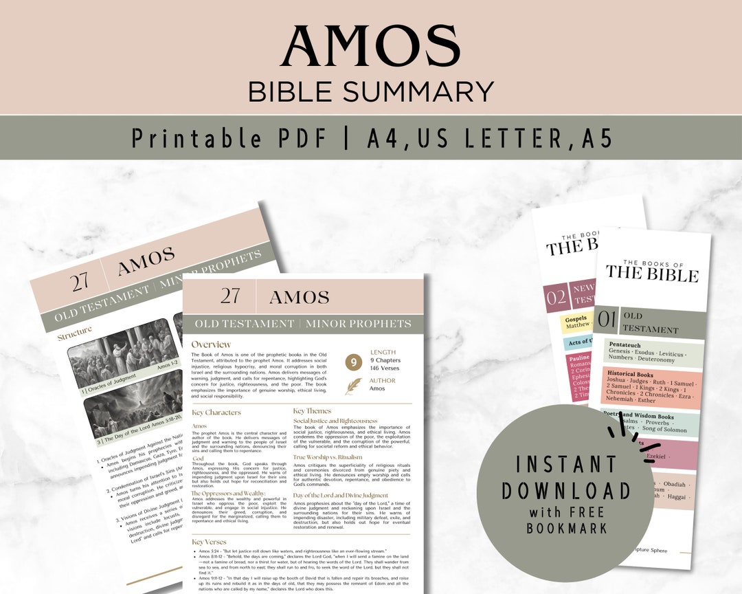 Amos Bible Summary Printable Sheet Old Testament Summary Christian ...