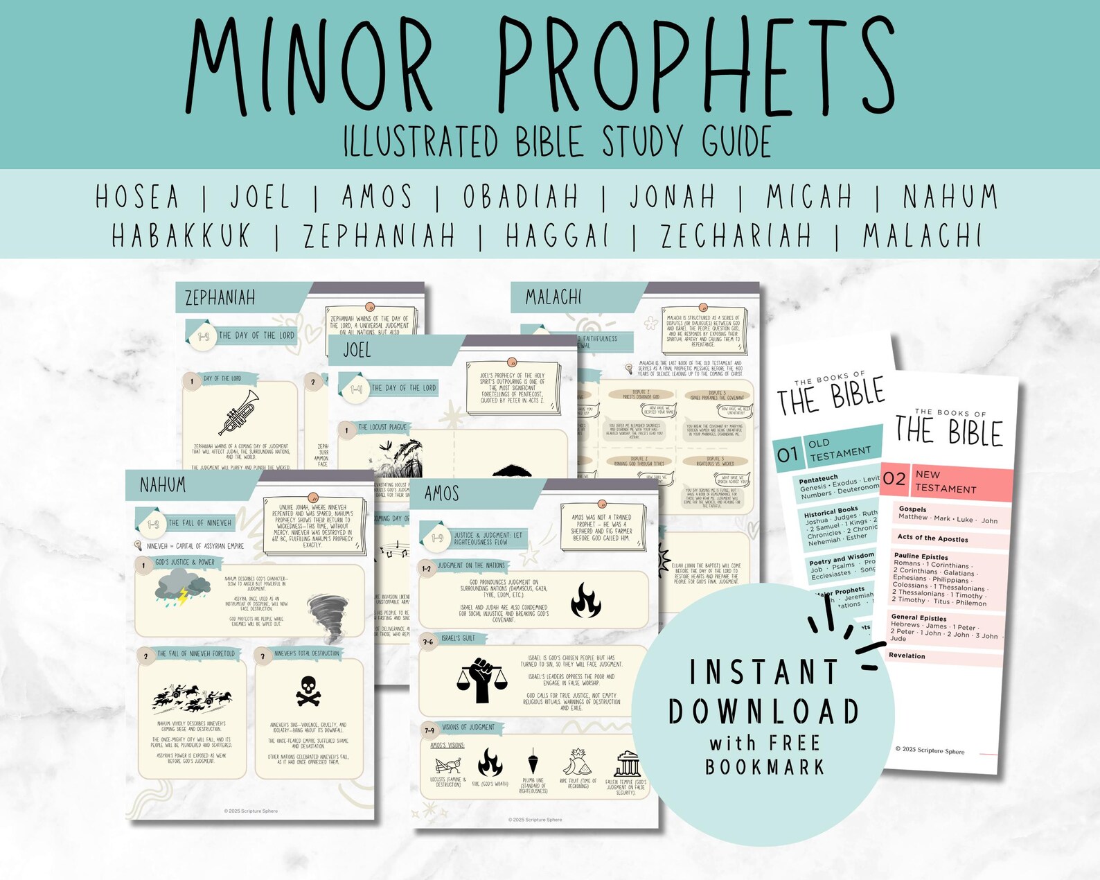 Illustrated Minor Prophets Books Bible Study Cheat Sheet | Bible Made ...