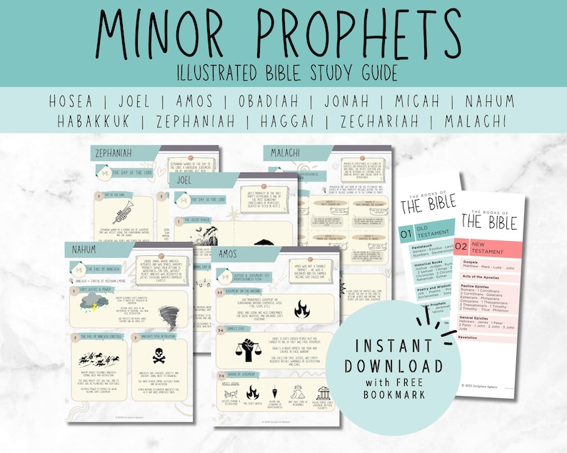 Illustrated Minor Prophets Books Bible Study Cheat Sheet | Bible Made ...