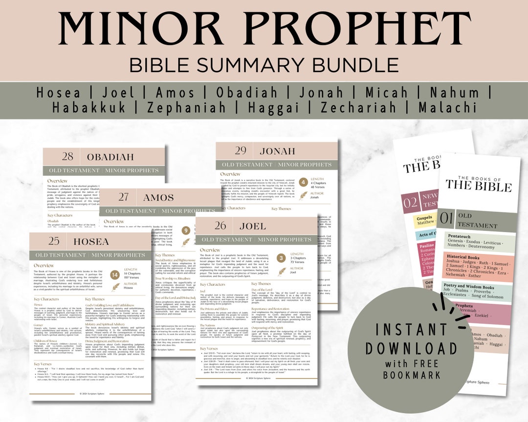 Minor Prophets Bible Study Bundle Printable Cheat Sheet | Old Testament ...