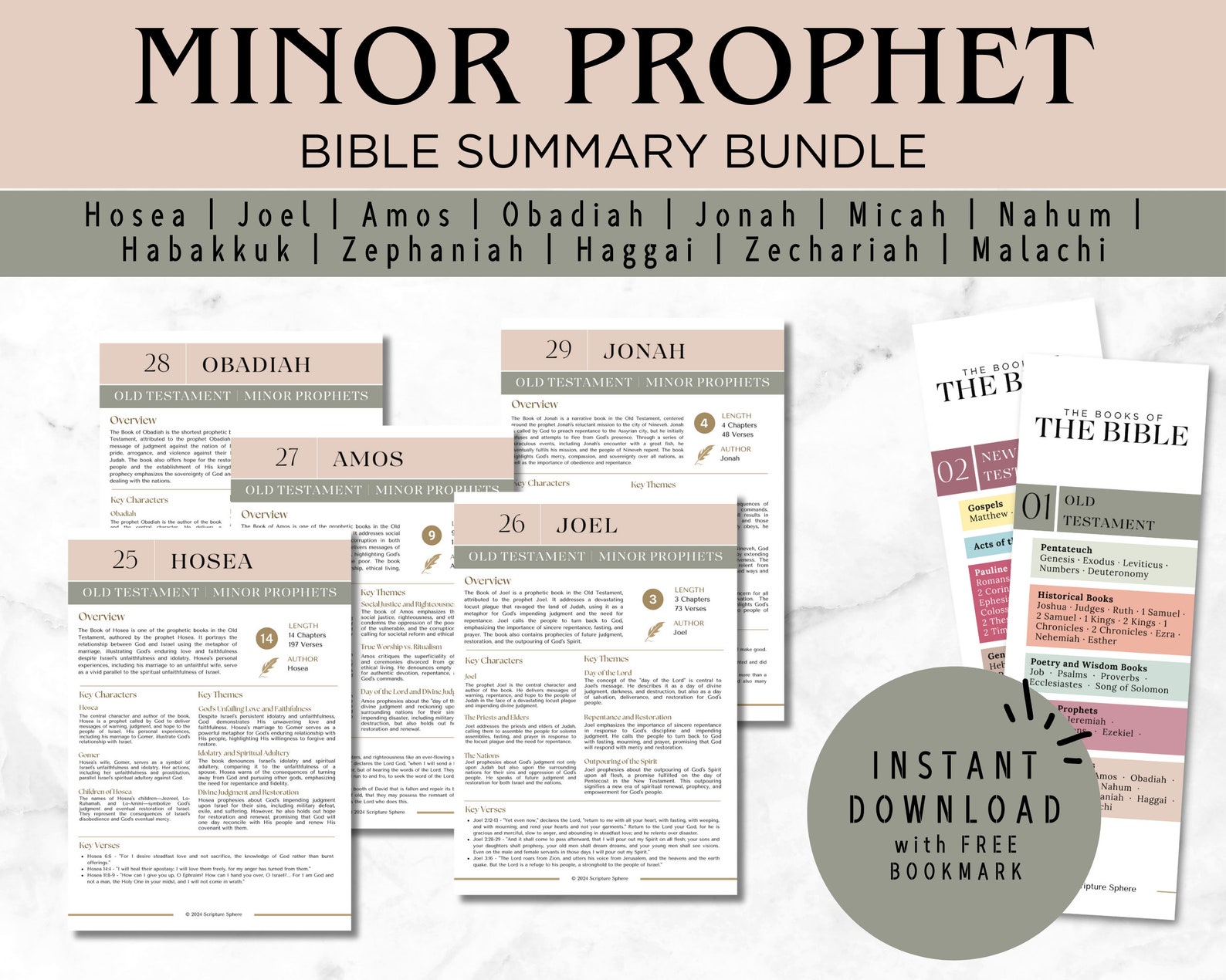 Minor Prophets Bible Study Bundle Printable Cheat Sheet | Old Testament ...