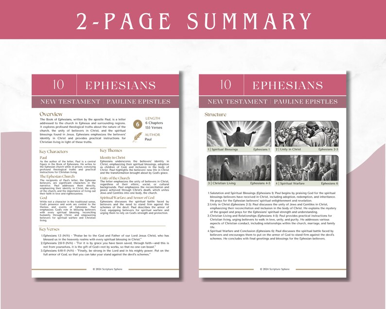 Ephesians Bible Study Printable Cheat Sheet | Bible Summary | Christian ...