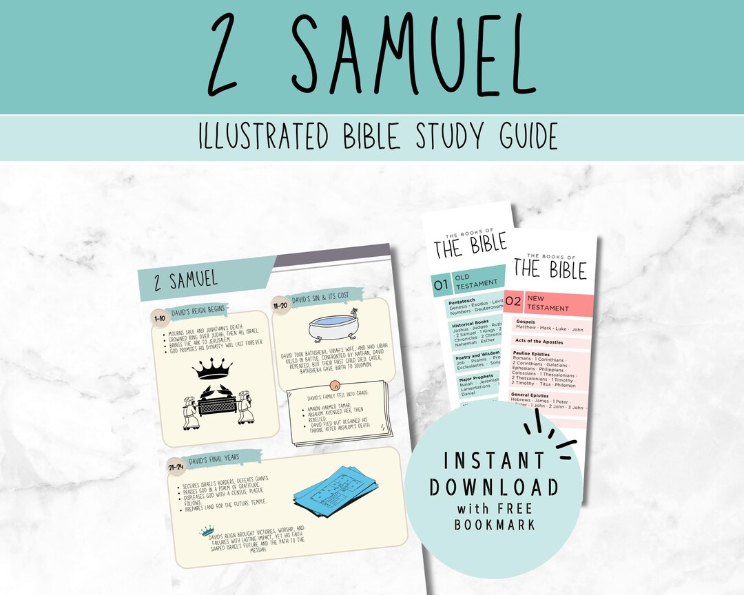 2 Samuel Illustrated Bible Study Guide | Bible Study Cheat Sheet | Old ...