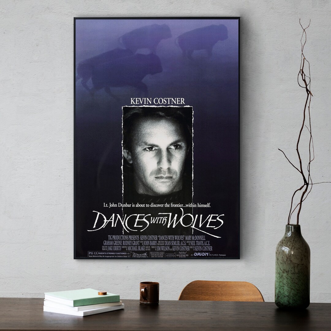 Dances With Wolves Movie Poster, High Quality Canvas Poster, Holiday ...