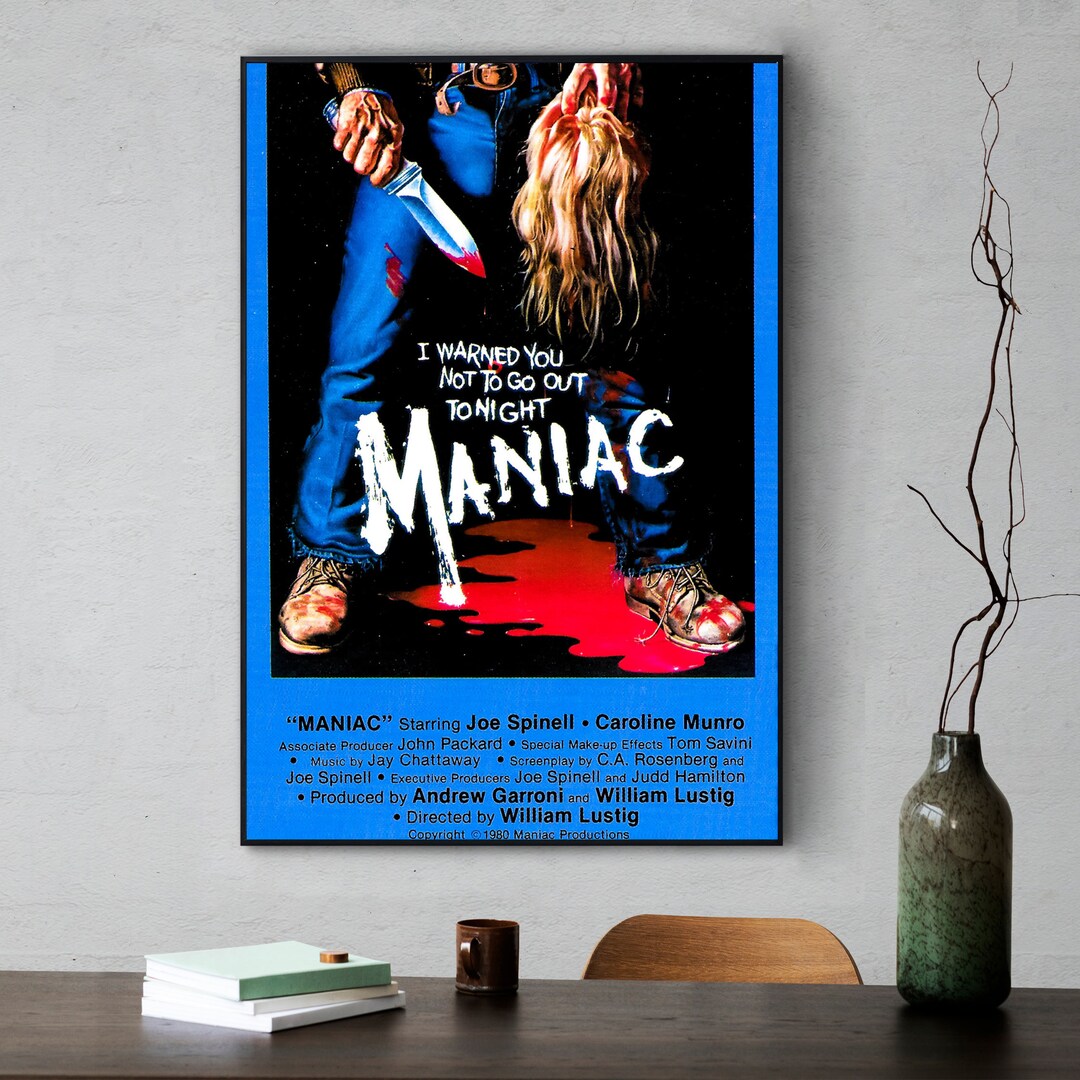 Maniac Movie Poster, High Quality Canvas Poster, Holiday Gifts - Etsy