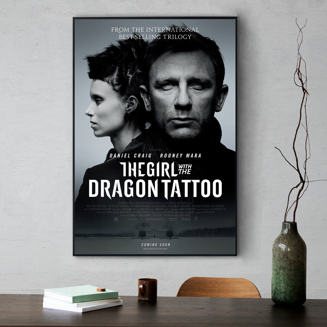 Girl With the Dragon Tattoo Movie Poster, High Quality Canvas Poster ...