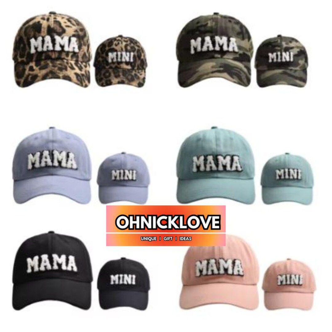 MOM MAMA MINI Family Caps, Baseball Cap With Fluffy Embroidery in 6 ...