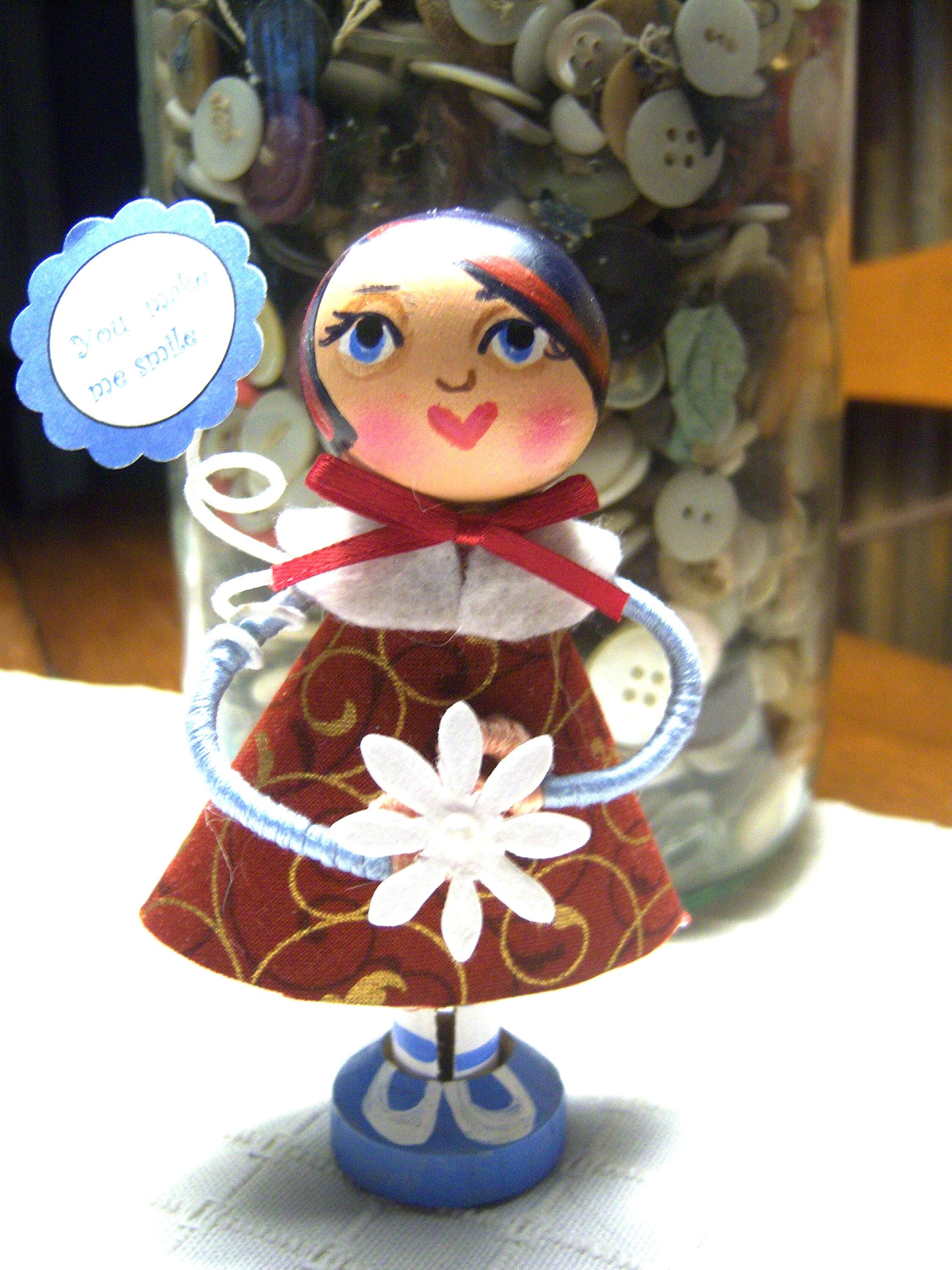 Hand Painted Wooden Clothes Pin Doll - Etsy