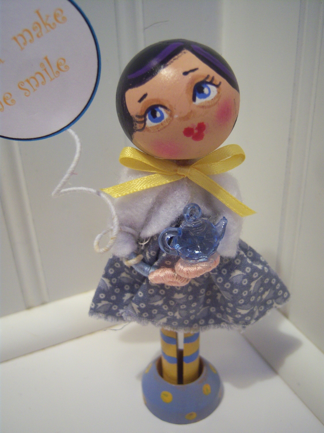 Wooden Clothes Pin Doll Hand Painted One of A Kind - Etsy