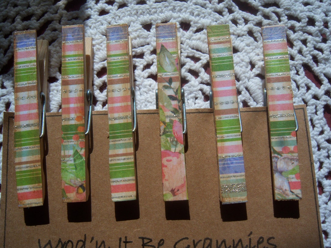 Set of Six Sparkling Clothes Pin Closures - Etsy