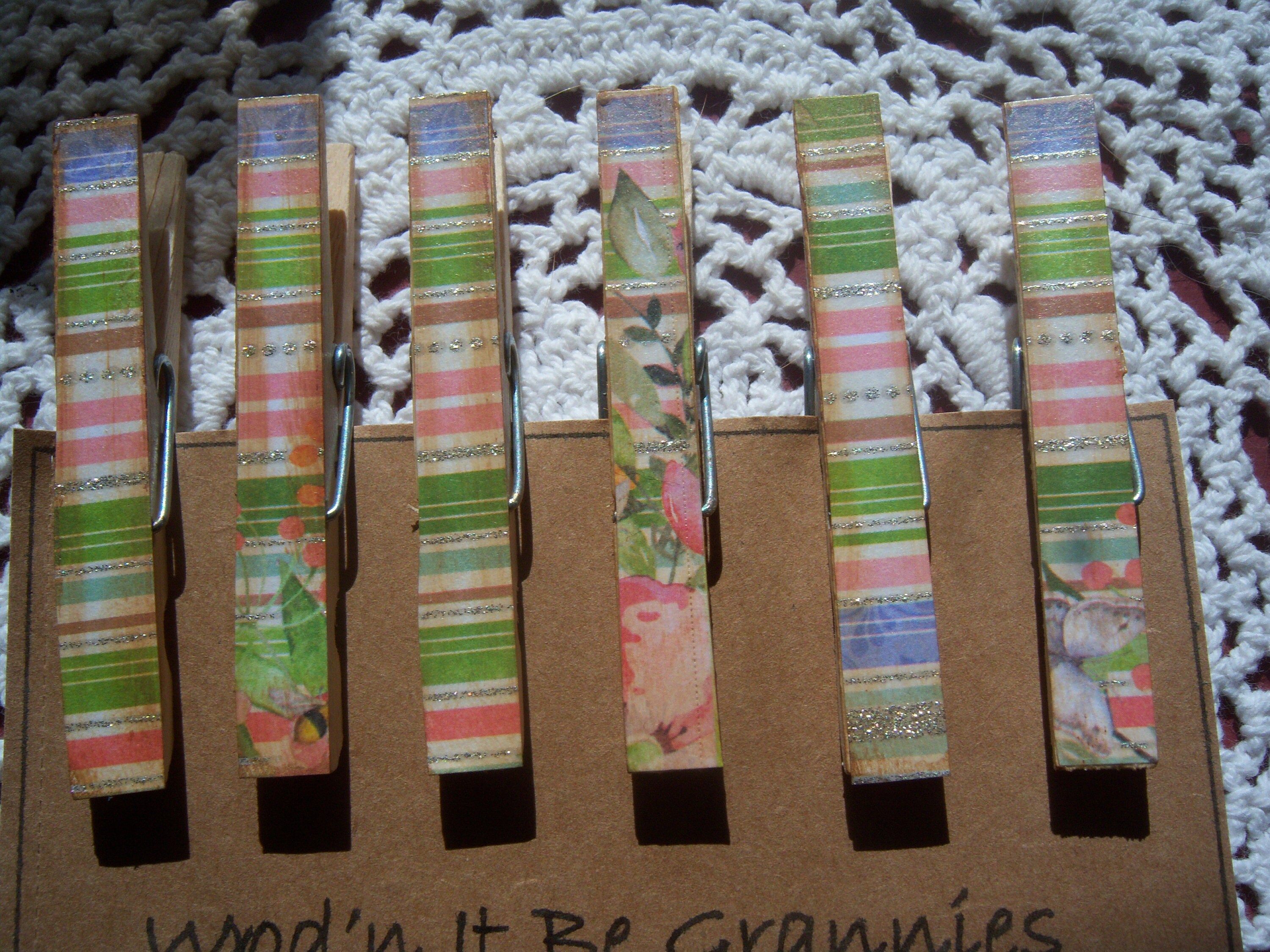 Set of Six Sparkling Clothes Pin Closures - Etsy