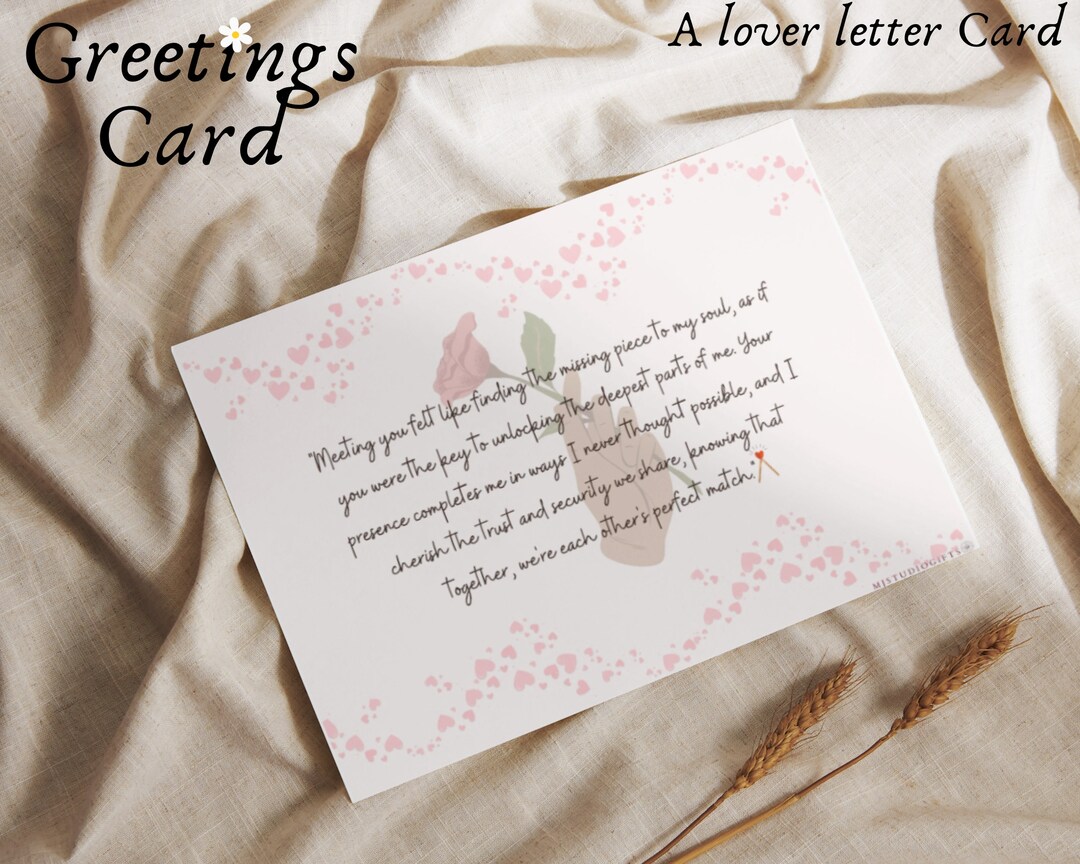 A Love Letter Card ready-made Letter Valentines Card Printable Digital ...