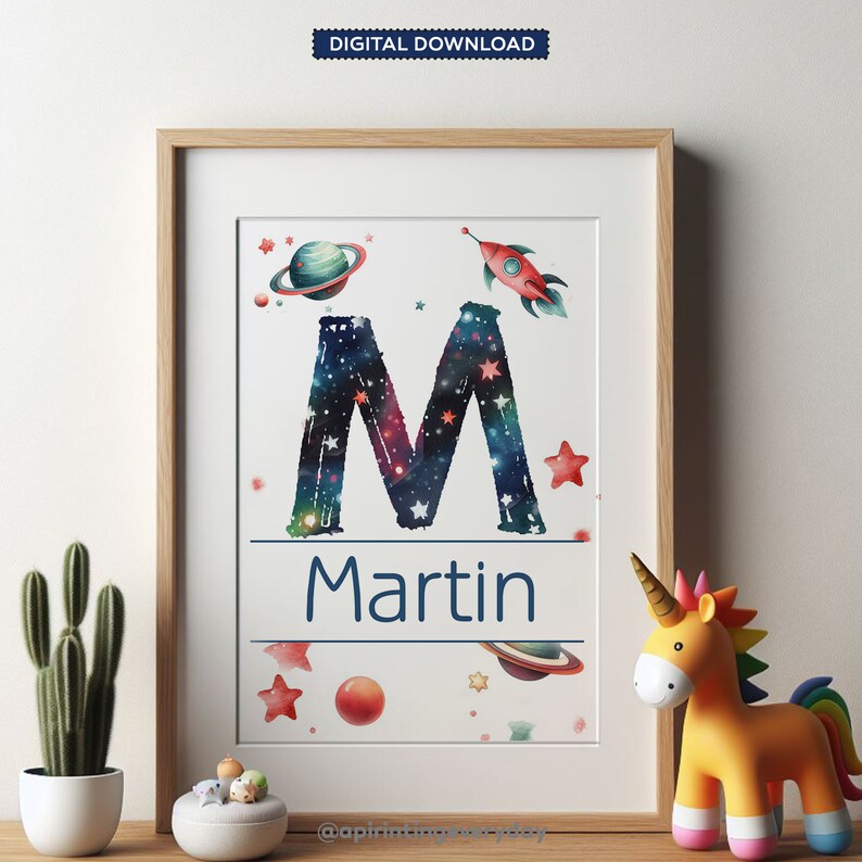 Space Nursery Prints, Outer Space Printable Wall Art Set of 3 for ...