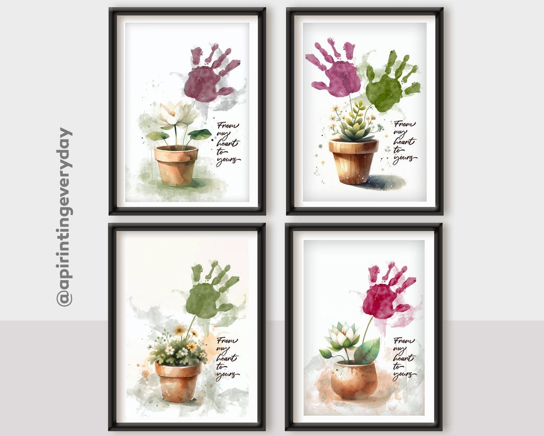 Mother’s Day Handprint Craft, Printable Flower Pot Keepsake Gift From ...