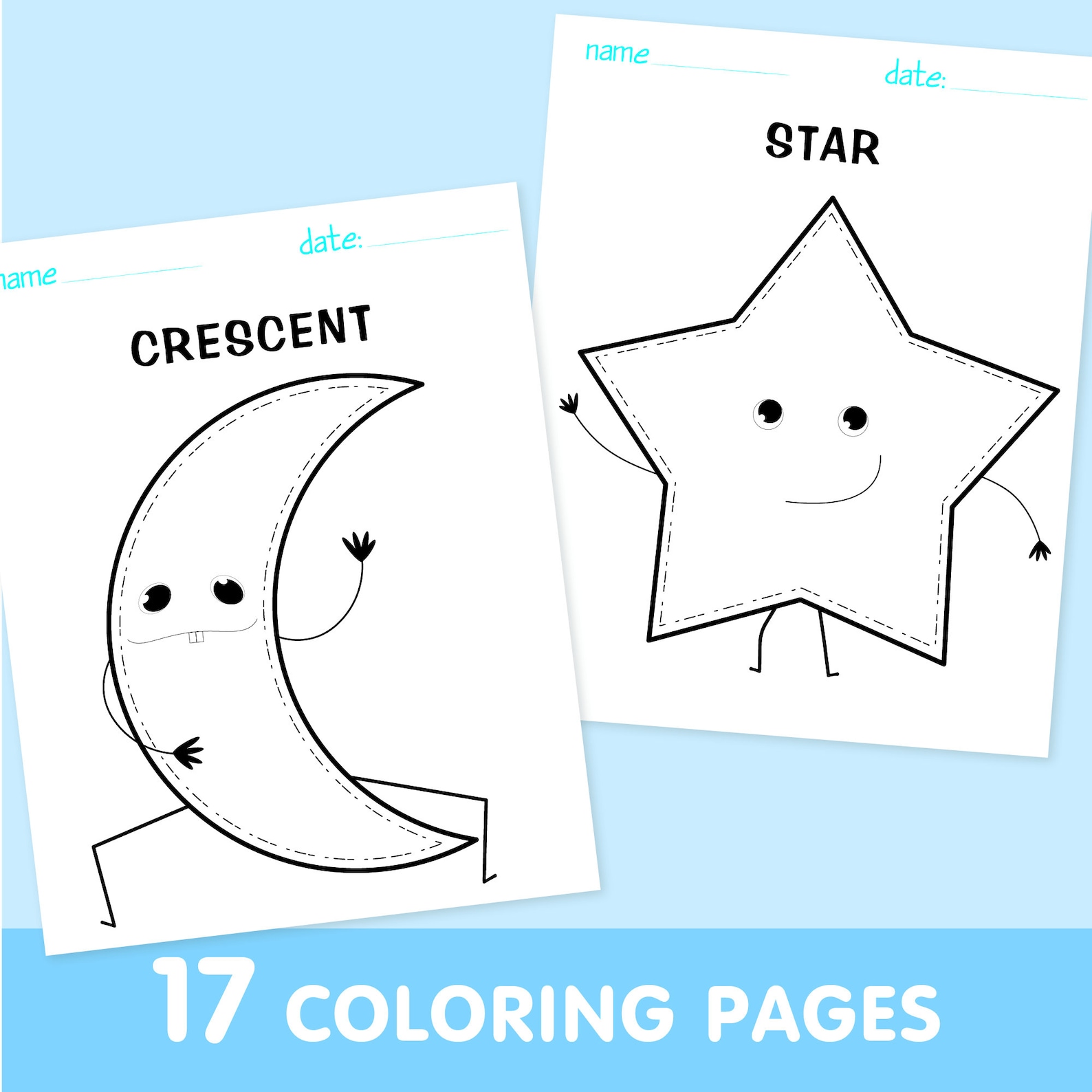 17 Shapes Coloring Pages, Worksheets for Kids, Learning Shapes ...