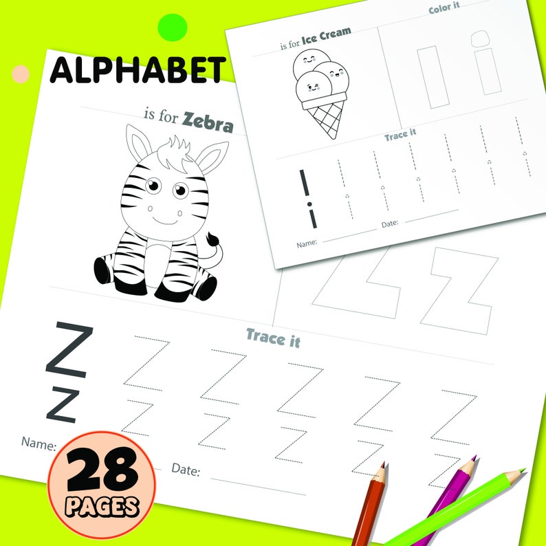 Printable Alphabet Coloring Pages Worksheets for Kids, Toddlers ...