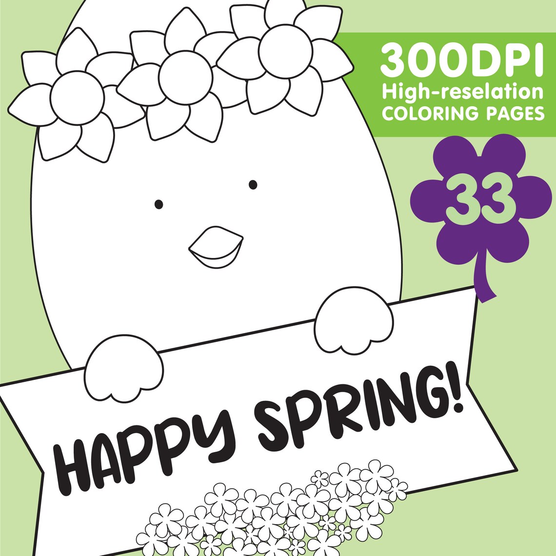 33 Spring Easy Coloring Pages for Kids, Printable Spring Coloring Pages ...