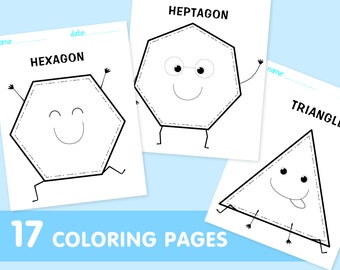 11 Printable Shapes Coloring Pages Worksheets for Kids: Preschool ...