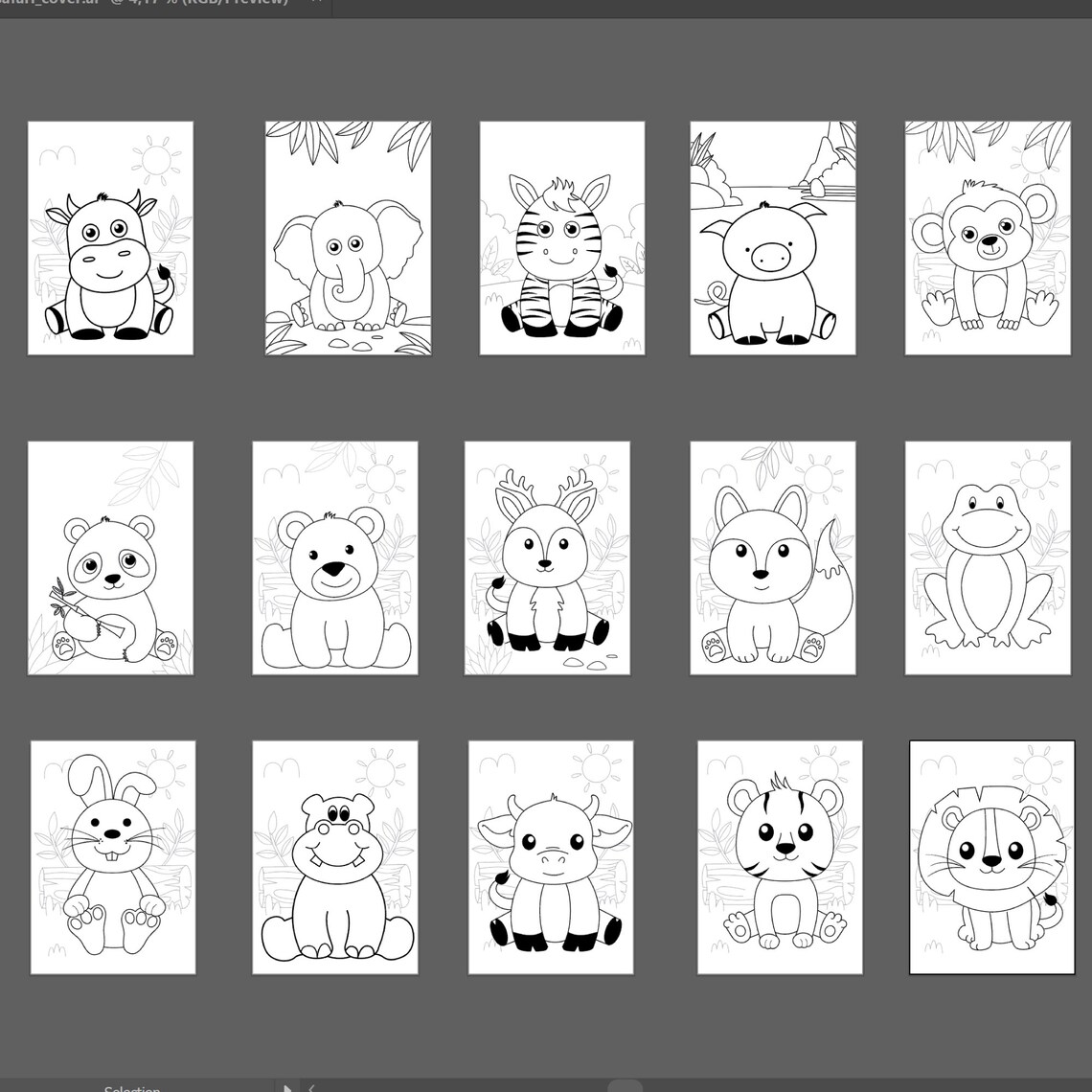 15 Printable Safari Animals Coloring Pages for Kids,15 Coloring Pages ...