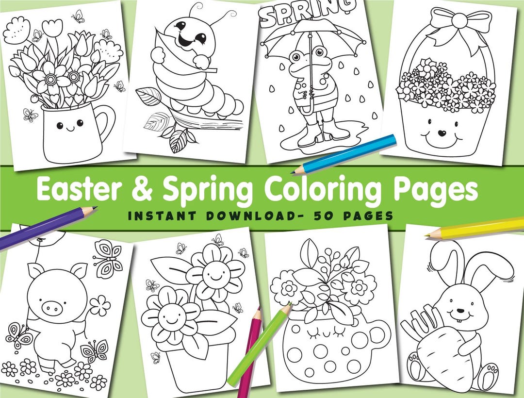 Spring Easy Coloring Pages for Kids-printable Spring Coloring Pages for ...