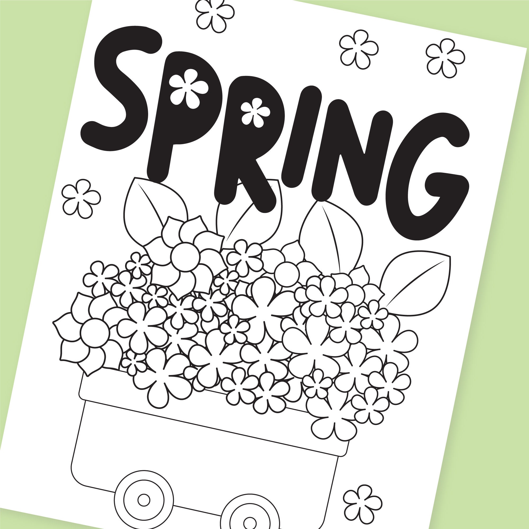33 Spring Easy Coloring Pages for Kids, Printable Spring Coloring Pages ...