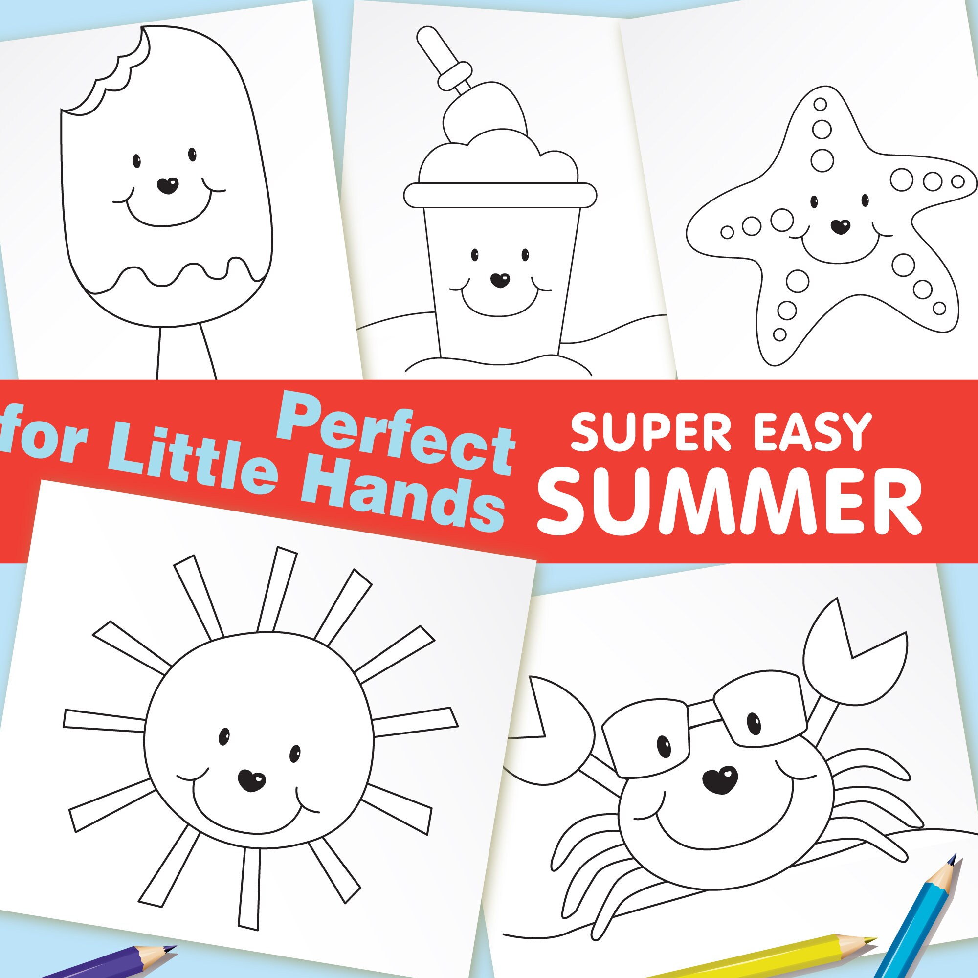 70 Summer Printable Coloring Pages for Kids, Toddlers, Preschoolers ...