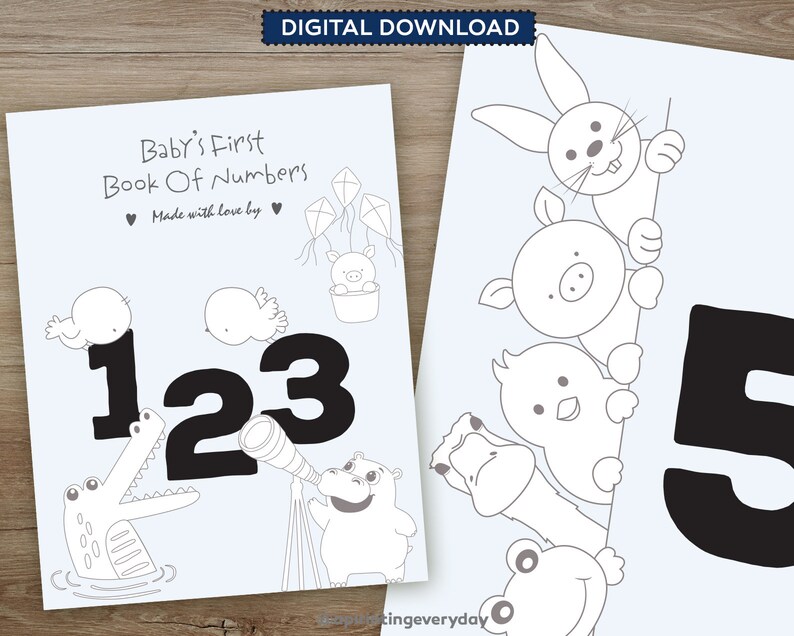 Babys First 123 Book, Numbers Coloring Pages, Counting Animals, Baby ...