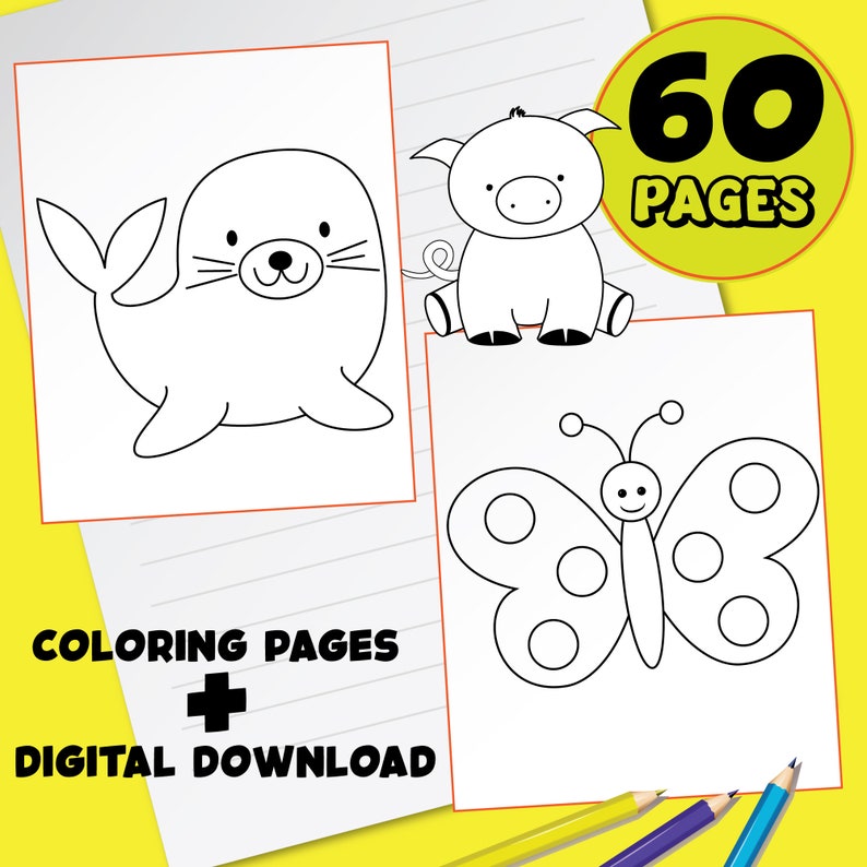 60 Printable Coloring Pages for Kids, Toddlers, Preschoolers, Coloring ...