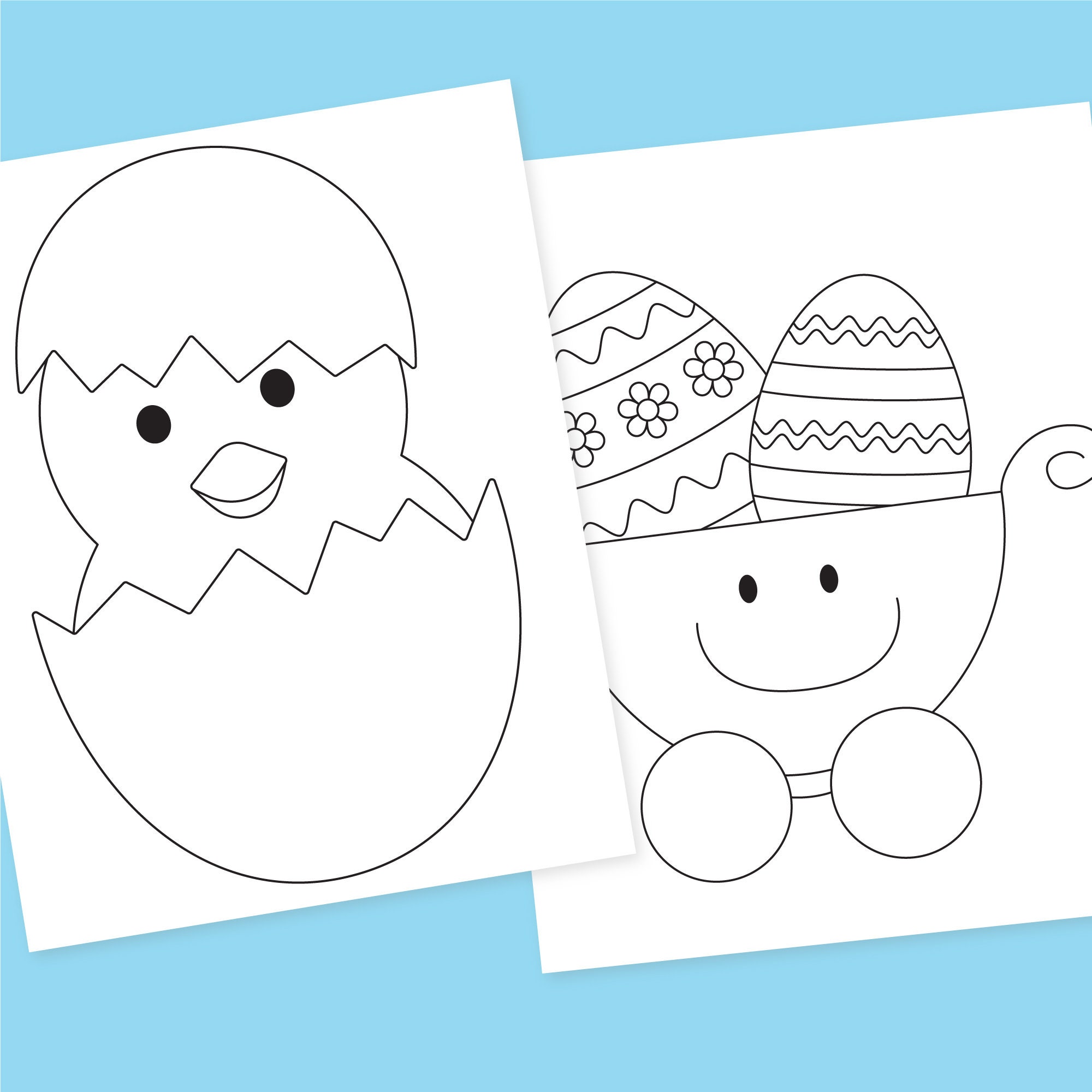 33 Easter Easy Coloring Pages for Kids,easter Coloring Book, Toddlers ...