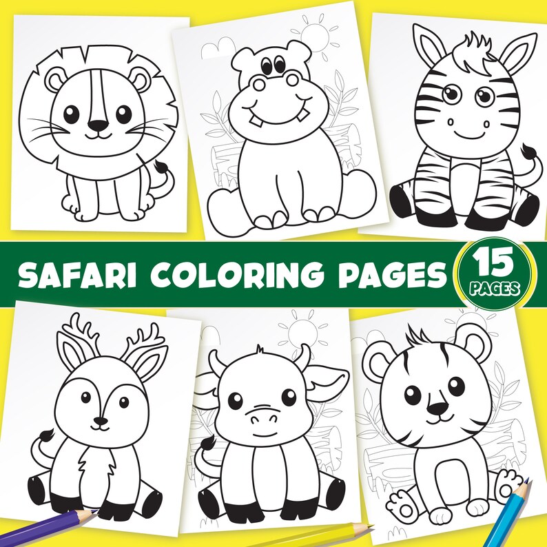 15 Printable Safari Animals Coloring Pages for Kids,15 Coloring Pages ...