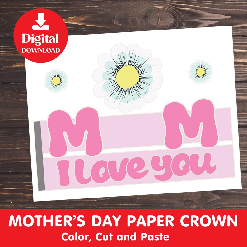 Mother's Day Paper Crown Craft for Kids, Printable Mom Crown Headband ...