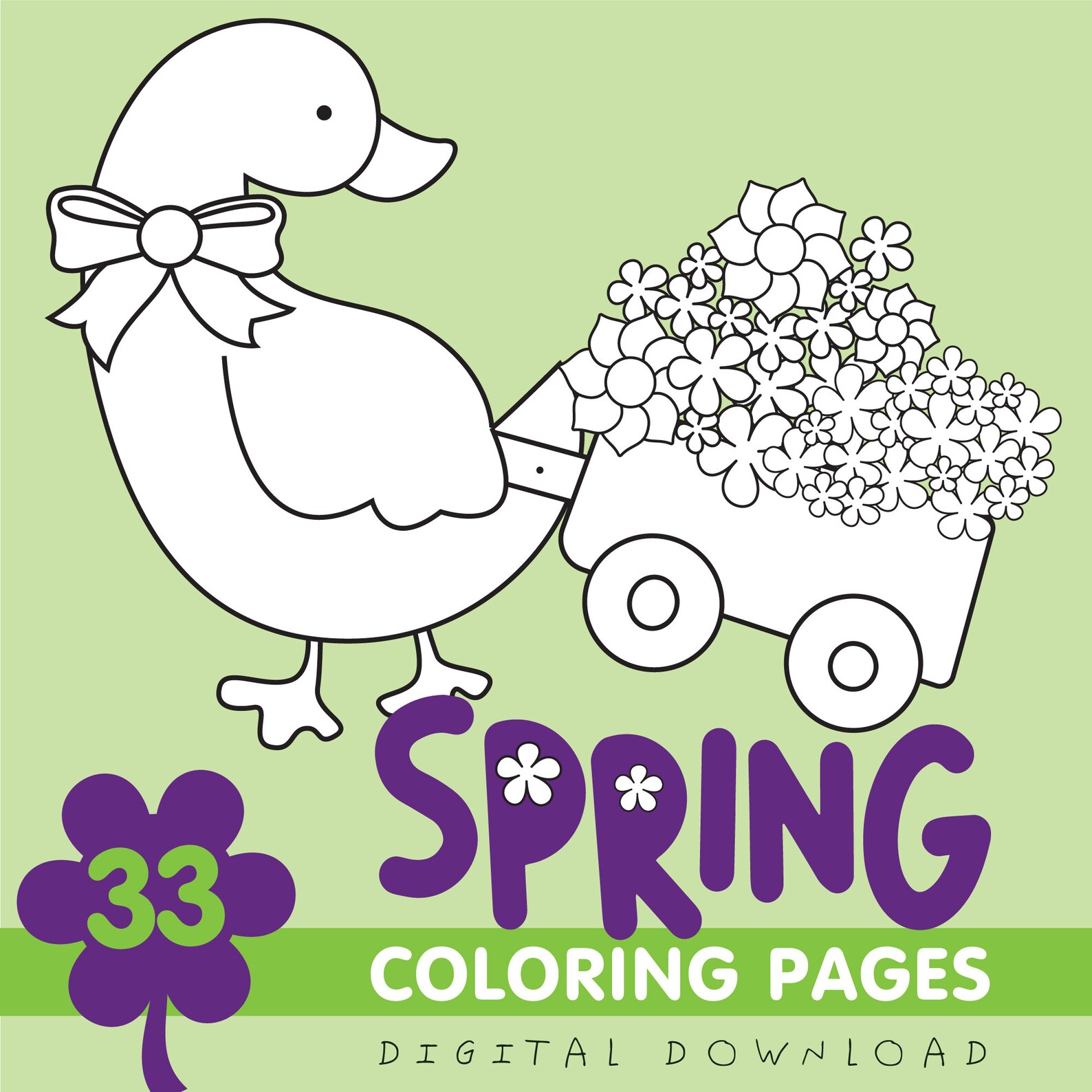 33 Spring Easy Coloring Pages for Kids, Printable Spring Coloring Pages ...