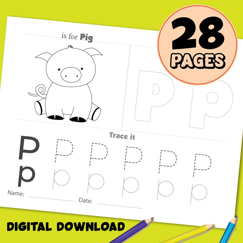 Printable Alphabet Coloring Pages Worksheets for Kids, Toddlers ...