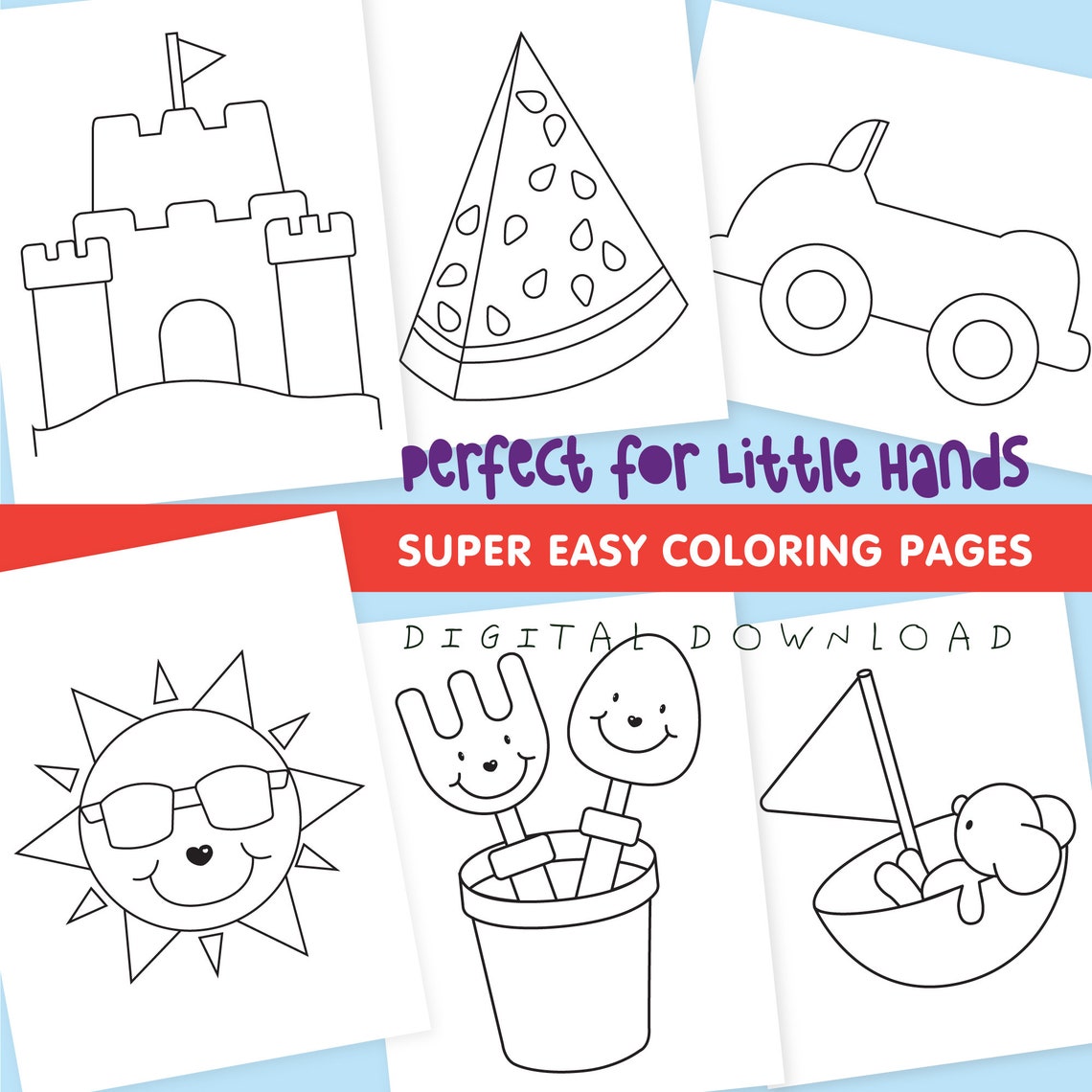 70 Summer Printable Coloring Pages for Kids, Toddlers, Preschoolers ...