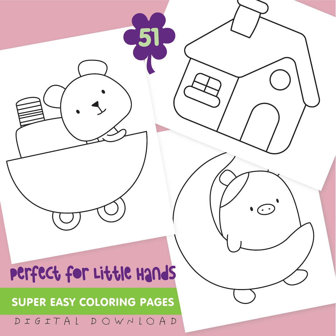 51 Printable Easy Coloring Pages for Kids, Toddlers, Preschoolers ...