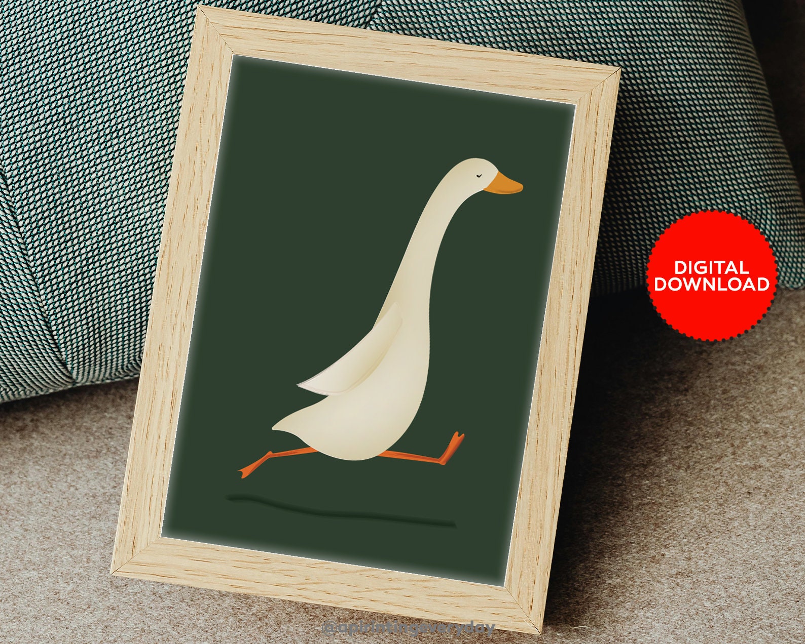 Silly Goose Wall Art, Duck Nursery Wall Art, Cute Goose Poster, Dark ...