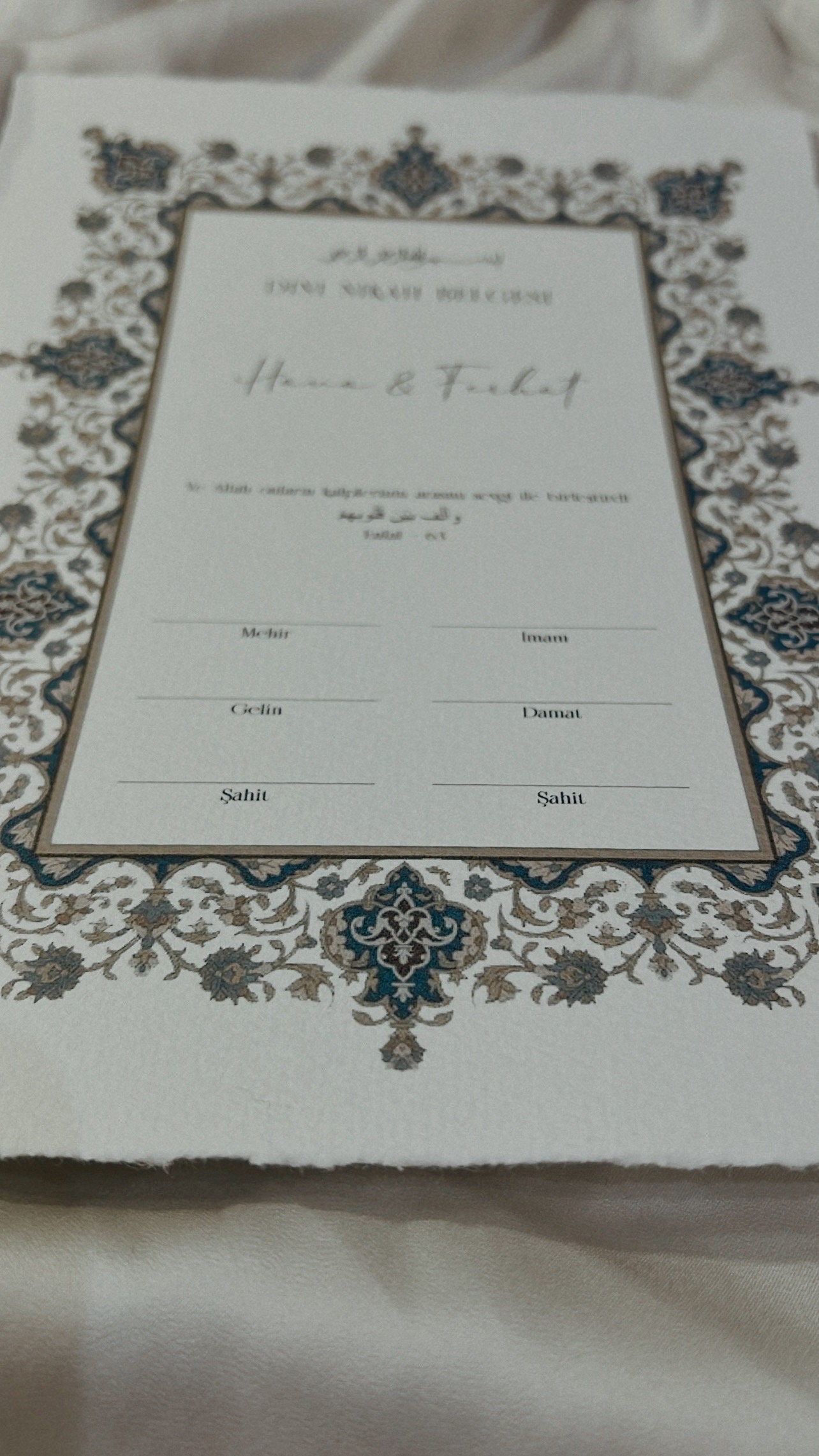 Dini Nikah Belgesi Imam Nikah Belgesi Nikkah Certificate - Etsy