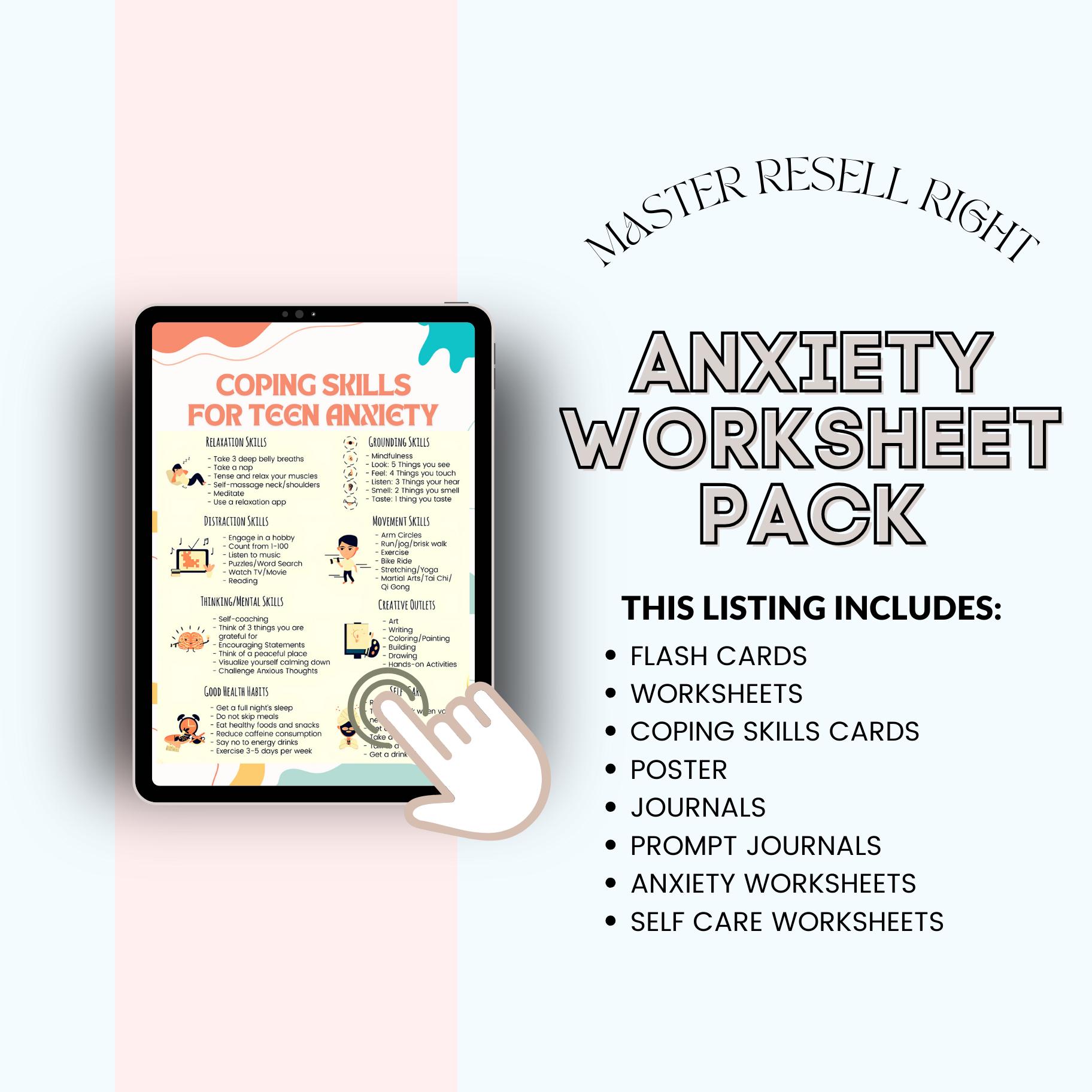 Anxiety Worksheets, Therapy Office Resources, Anxiety Bundle, Social ...