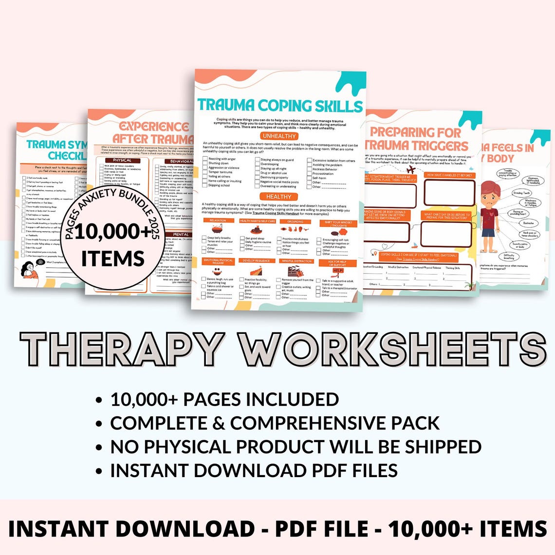 Therapy Bundle, Psychology Worksheets, Internal Family Systems, DBT ...