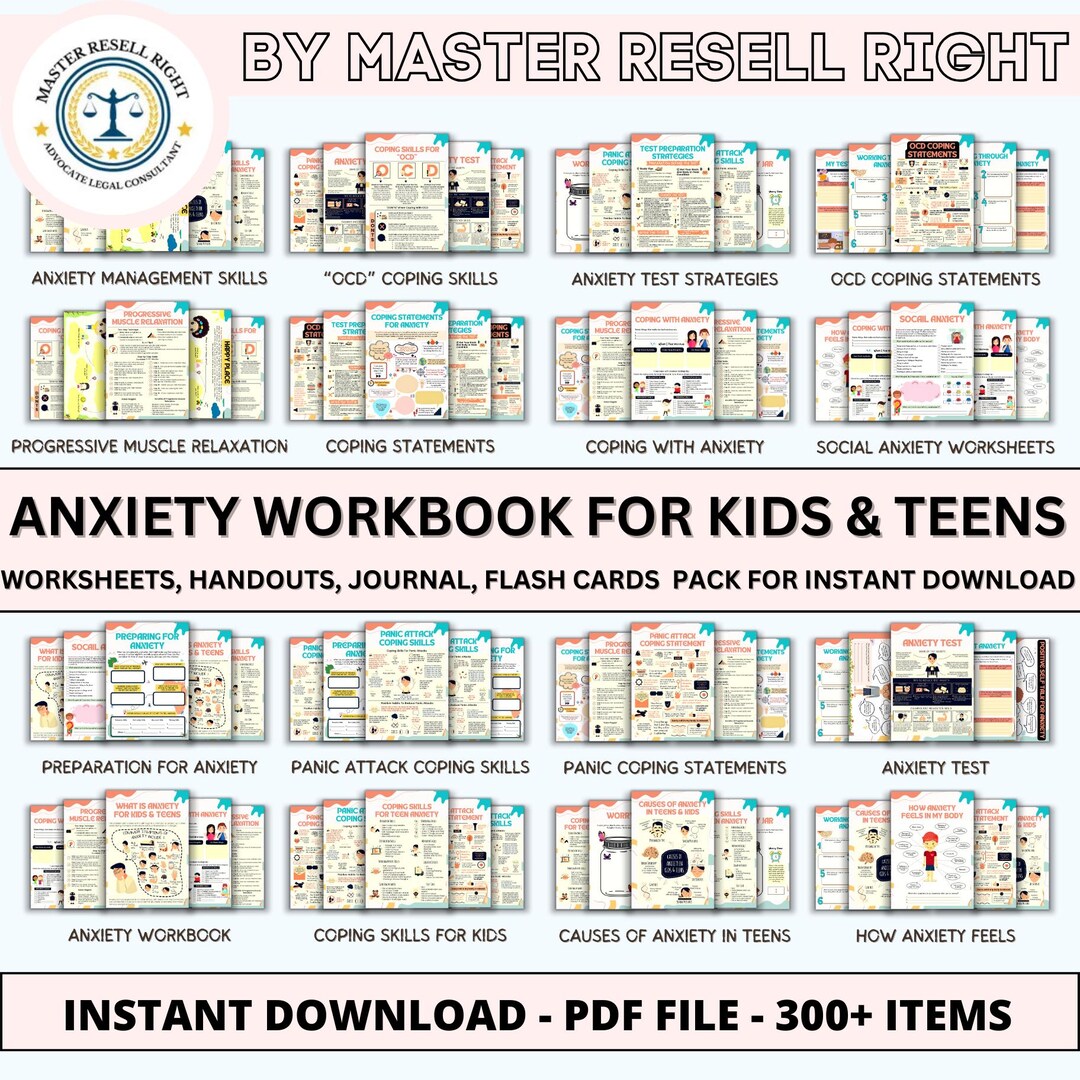 Anxiety Worksheets, Therapy Office Resources, Anxiety Bundle, Social ...