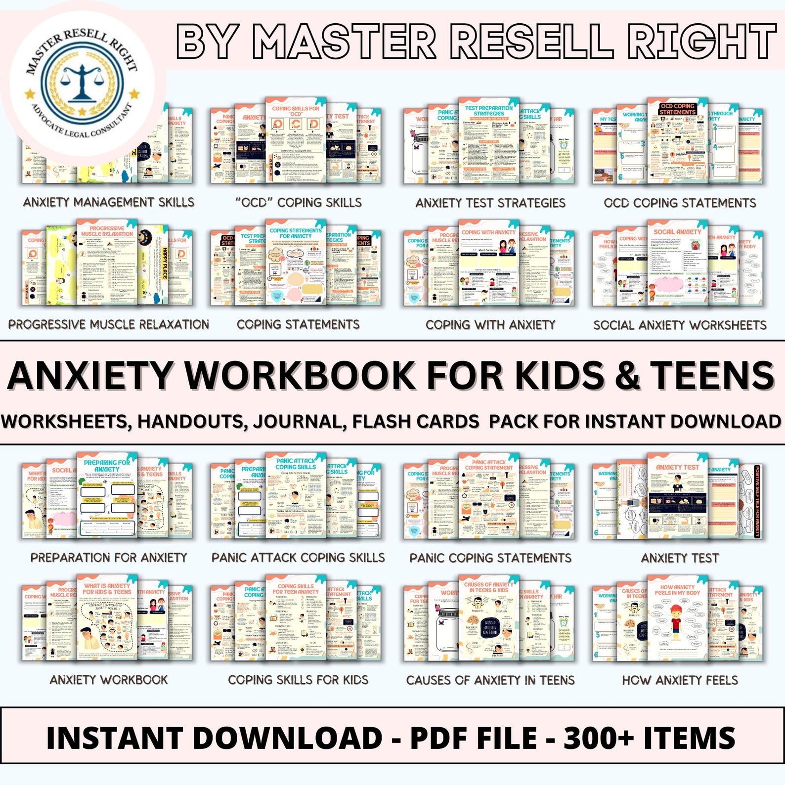 Anxiety Worksheets, Therapy Office Resources, Anxiety Bundle, Social ...