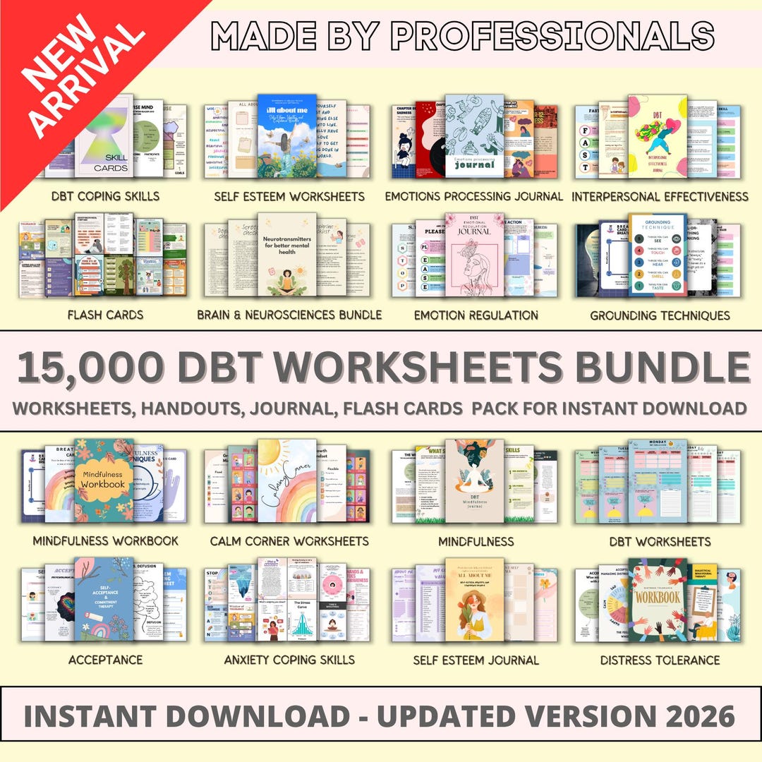DBT Mega Bundle. Dialectical Behavior Therapy. Distress Tolerant Skills ...