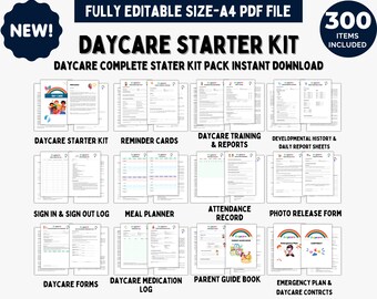 Daycare Forms, Daycare Contract, Daycare Starter Kit, Childcare Forms ...