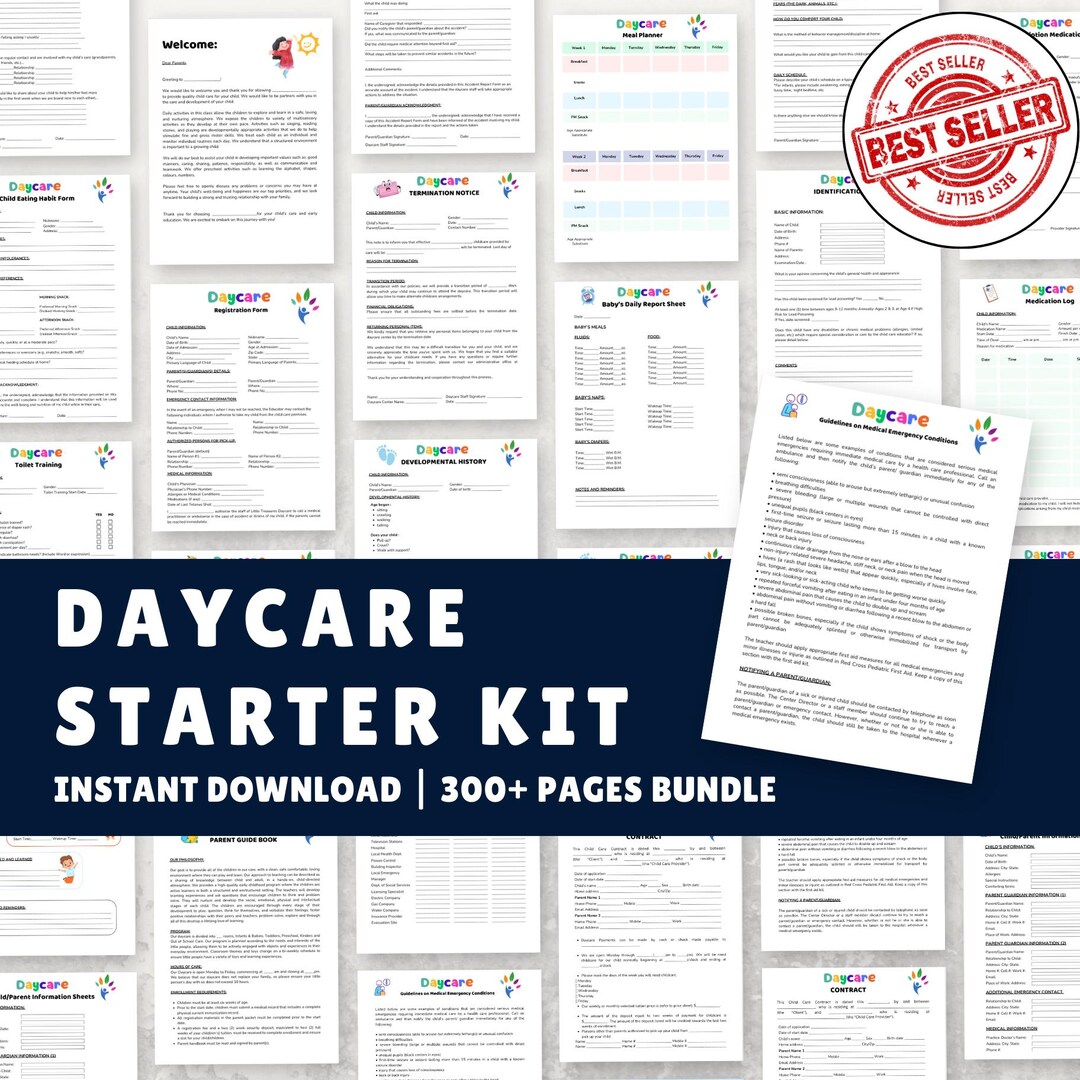 Daycare Starter Kit, Daycare Forms, Daycare Contract, Childcare Forms ...