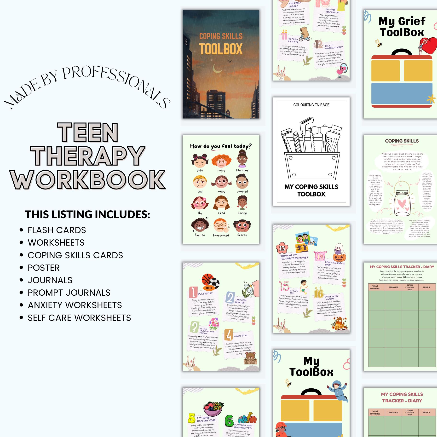 Teen Mental Health Mega Bundle, Therapy Worksheets, Healing Journey ...